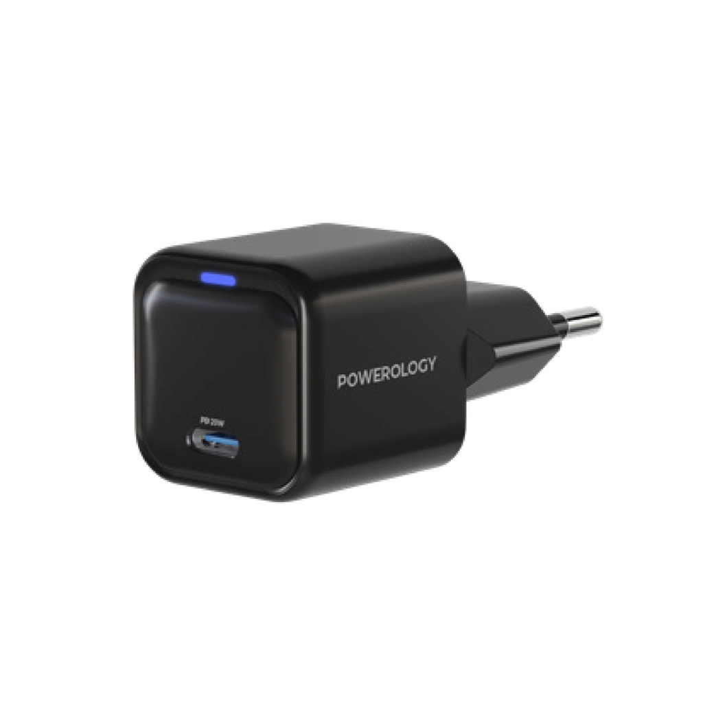 Powerology Ultra-Compact GaN Charger - 20W EU (Black)